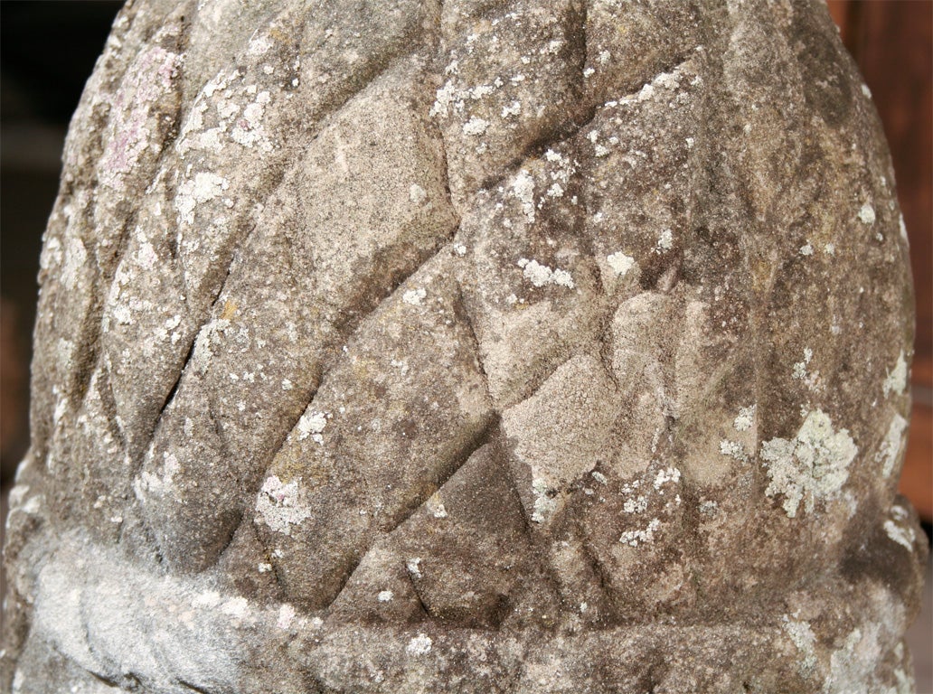 Pair of English cast stone gate pier finials For Sale at 1stDibs