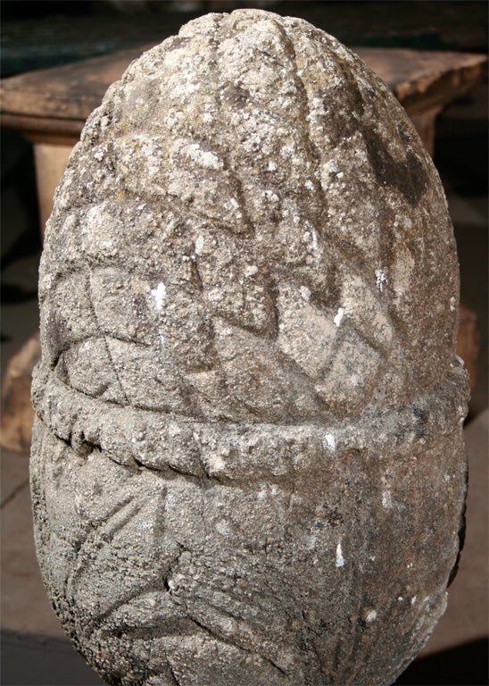 Pair of English cast stone gate pier finials For Sale at 1stDibs