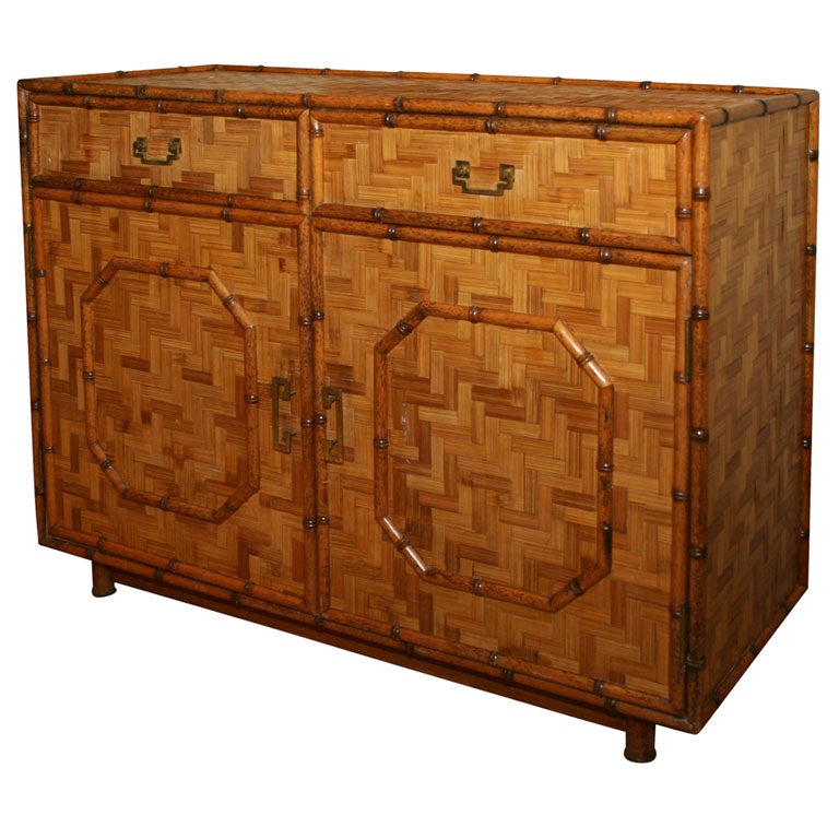 Bamboo chest with brass Asian inspired Hardware at 1stDibs