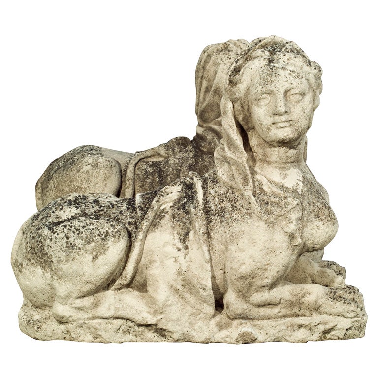 Pair of Stone Sphinx at 1stDibs