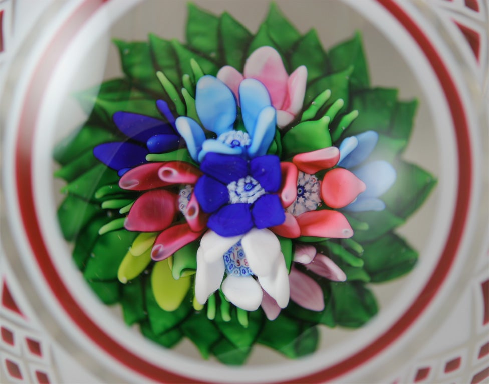 St. Louis Gingham Cut Encased Double Overlay Paperweight For Sale at ...