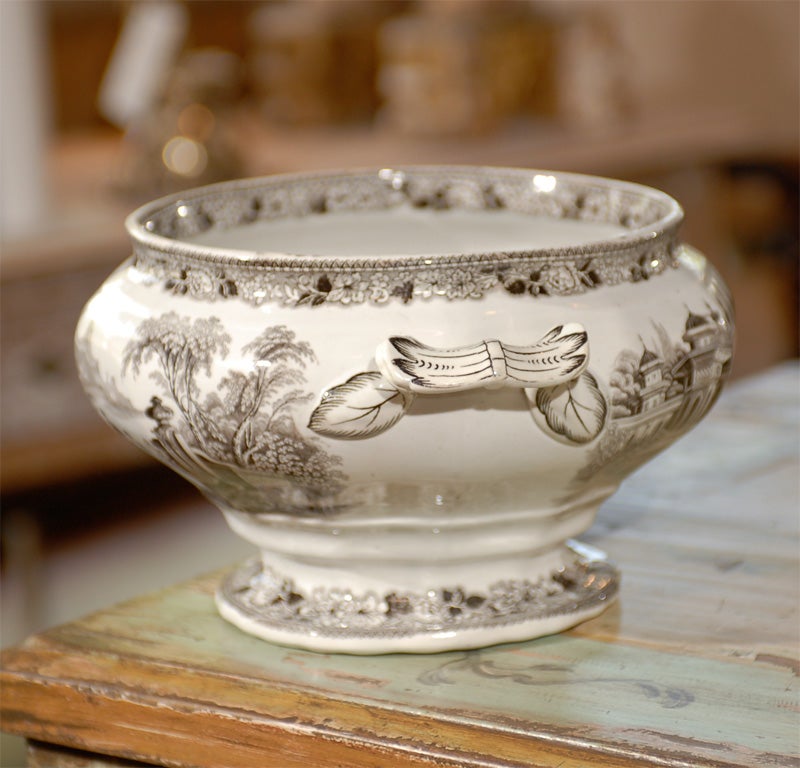 Brown and White Bosphorous Soup Tureen For Sale at 1stDibs