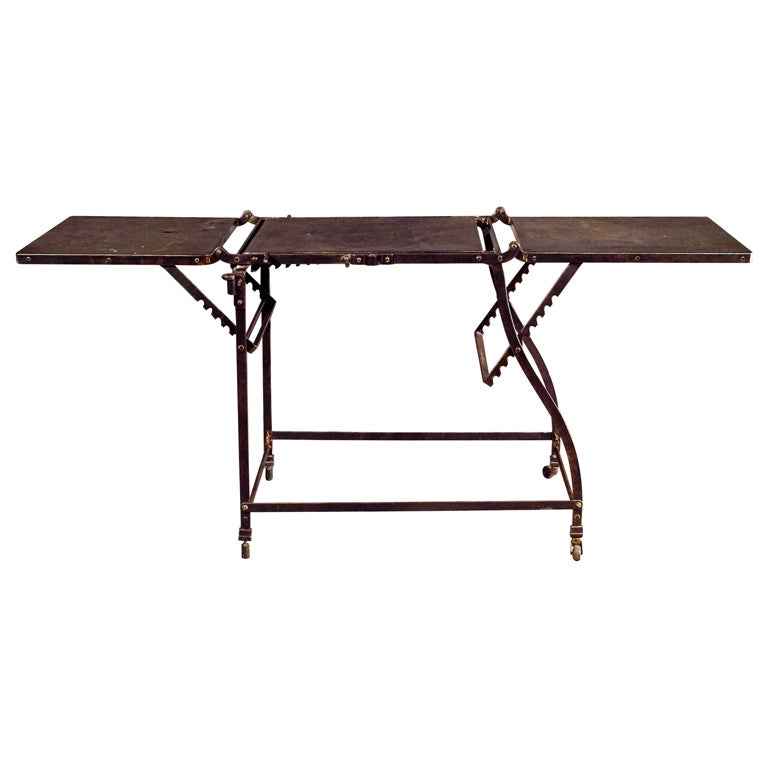WWI Metal Folding Field Table at 1stDibs