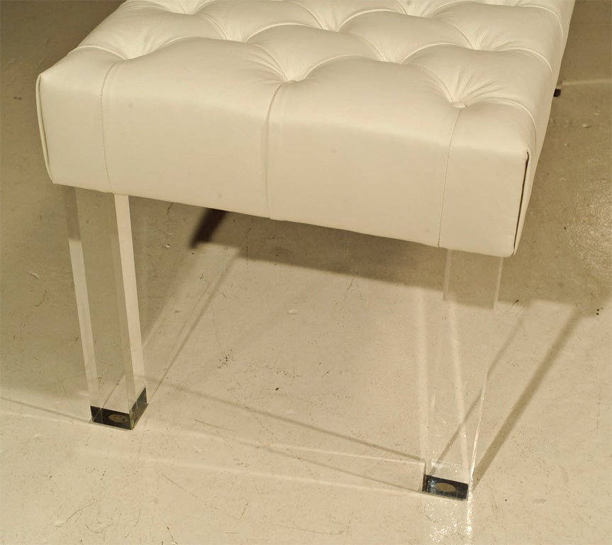 Diamond Tufted Lucite Leg Bench-Powder Room and Dressing Room at ...