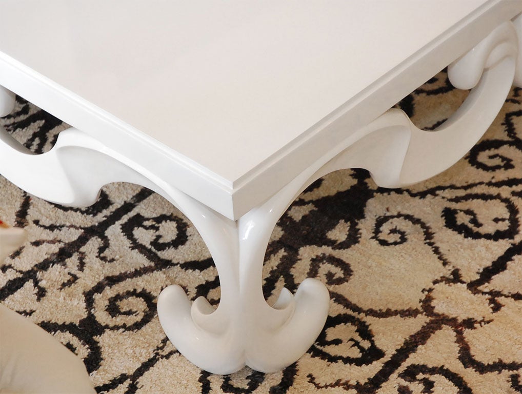 Regency Style Large White Lacquer Coffee Table at 1stDibs