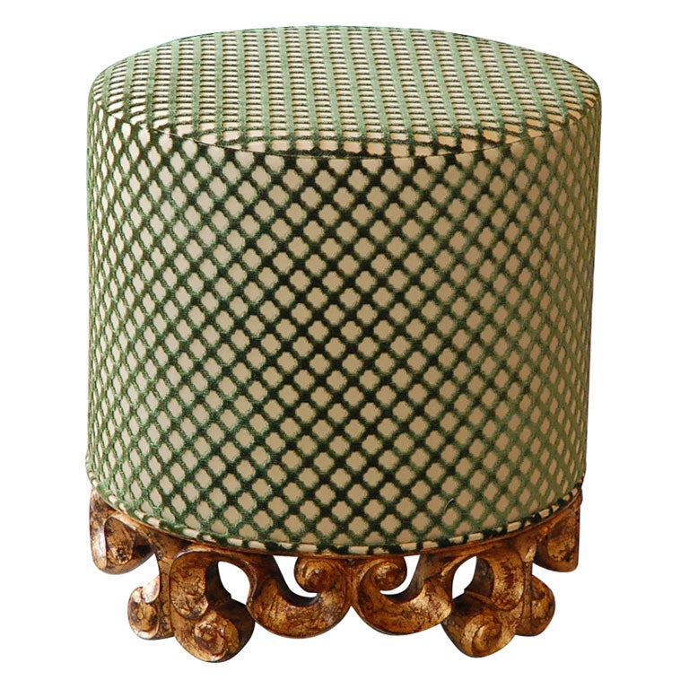 Regency Style Ottoman with Renaissance Gold Finish at 1stDibs
