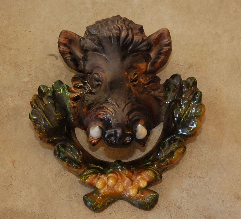 Ceramic Boars Head at 1stDibs