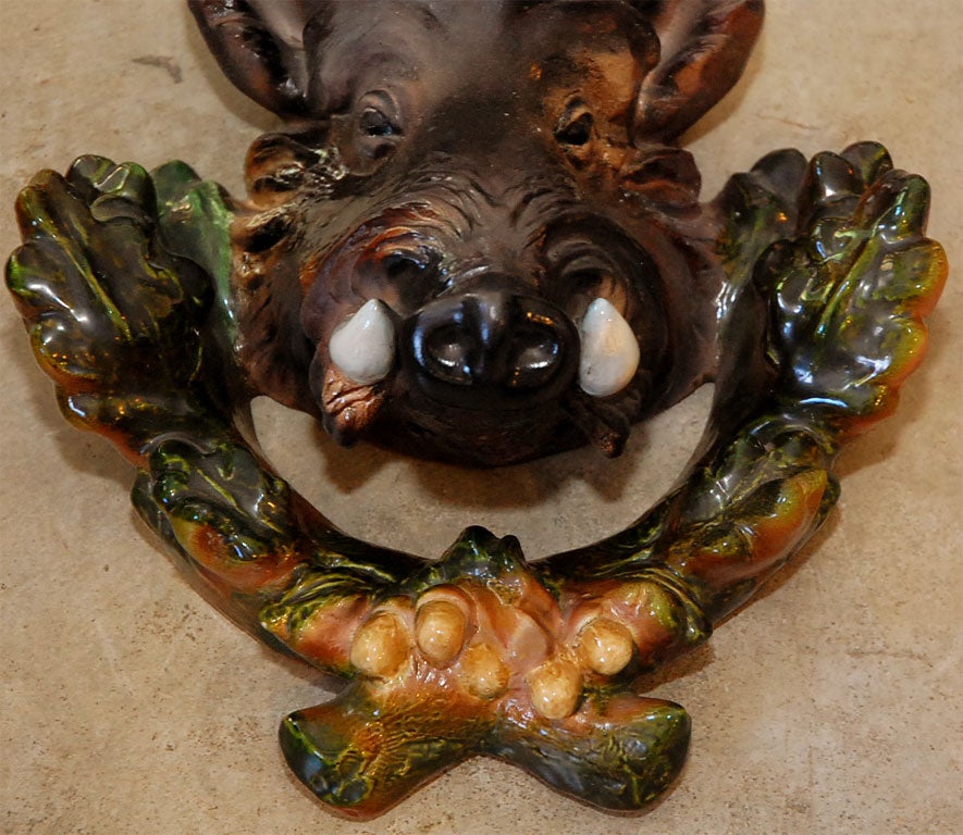 Ceramic Boars Head at 1stDibs