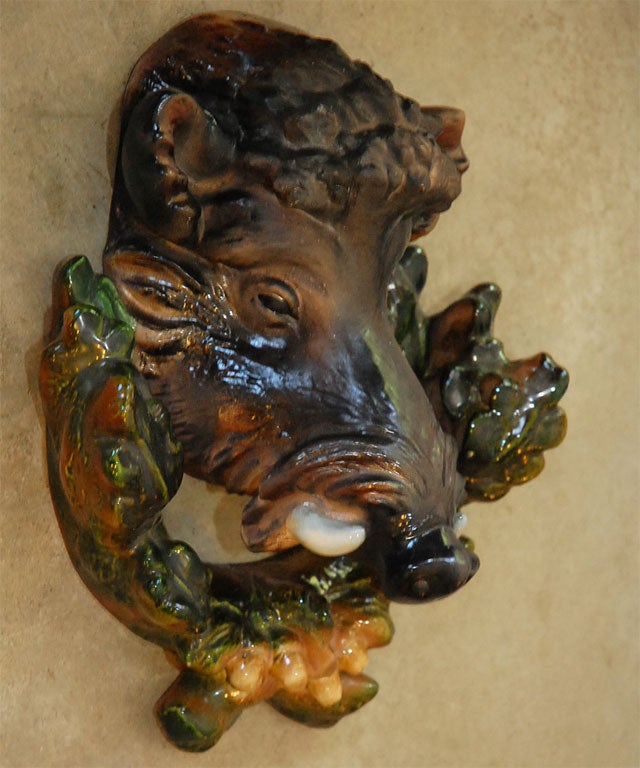 Ceramic Boars Head at 1stDibs