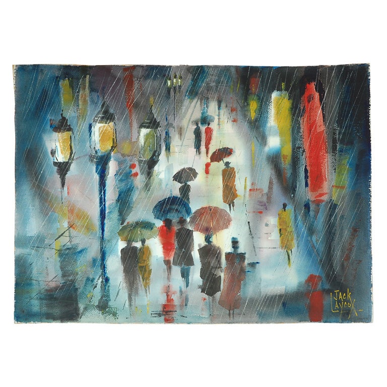 Jack Laycox large watercolor on paper signed and dated. at 1stDibs