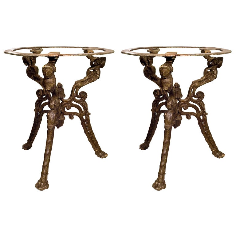 pair of cast iron table bases at 1stDibs
