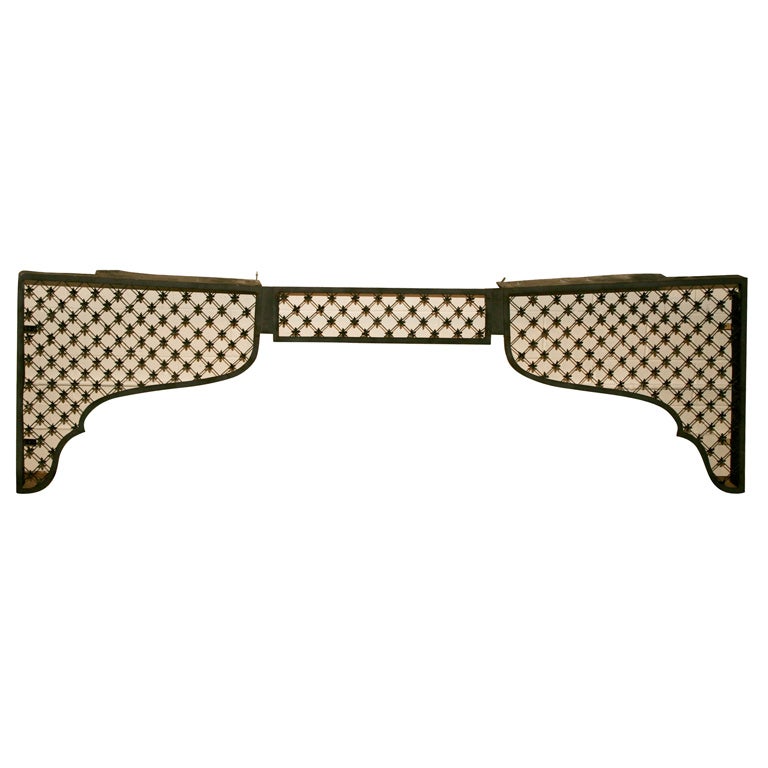 Metal Lattice Valance with Flower Rosettes at 1stDibs