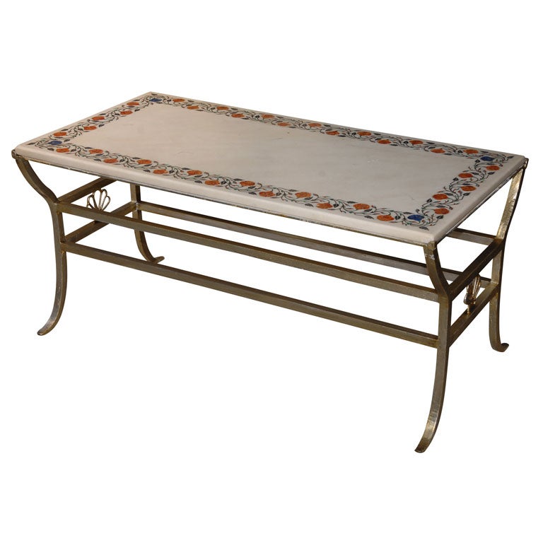Indian Inlaid Marble Table at 1stDibs