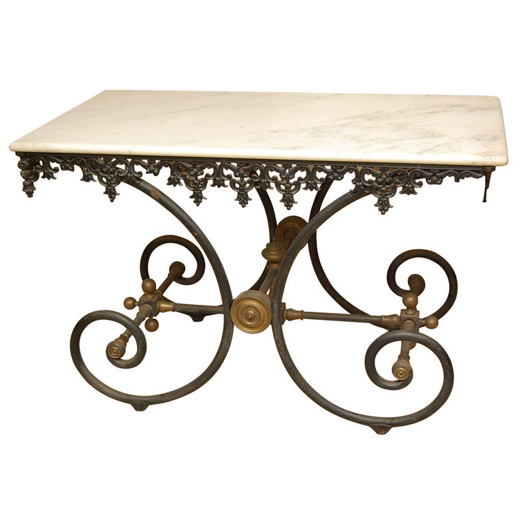 French Cast Iron Bakers Table at 1stDibs