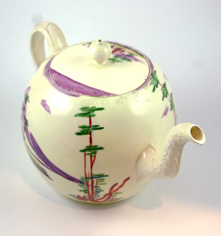 English Creamware Teapot For Sale at 1stDibs