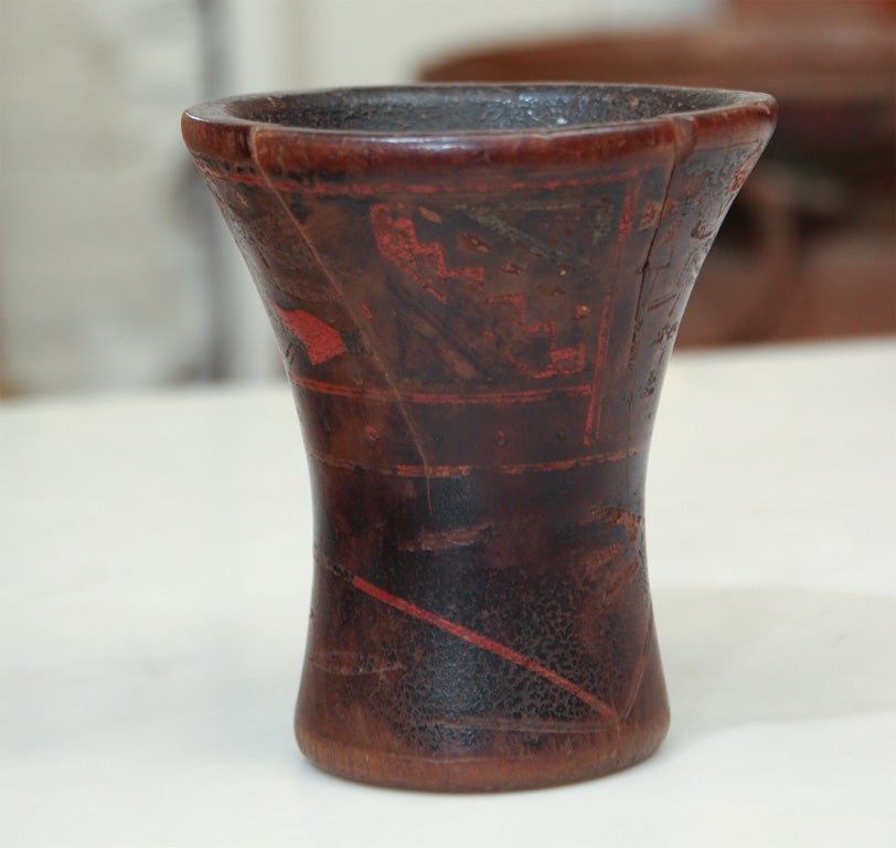 PERUVIAN COLONIAL WOOD KERO at 1stDibs