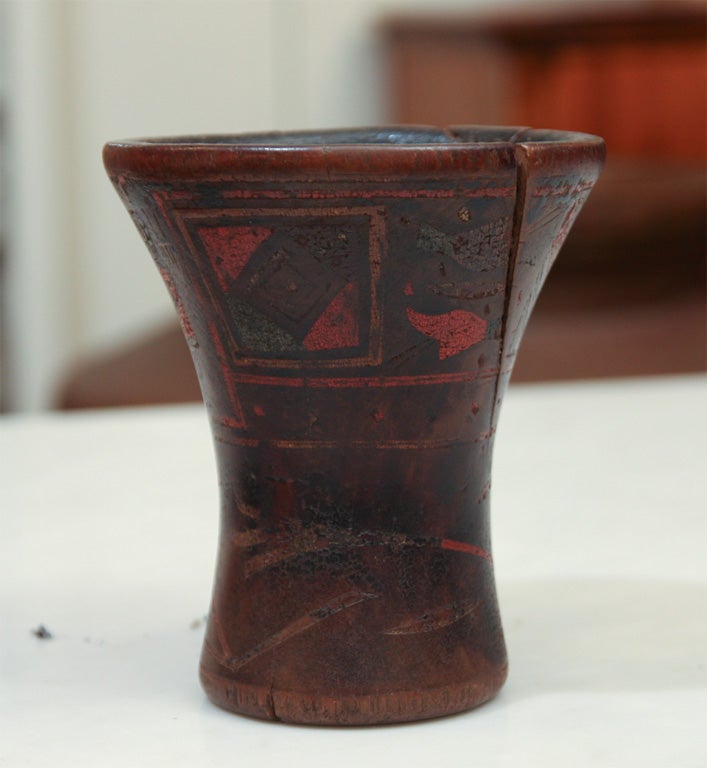 PERUVIAN COLONIAL WOOD KERO at 1stDibs