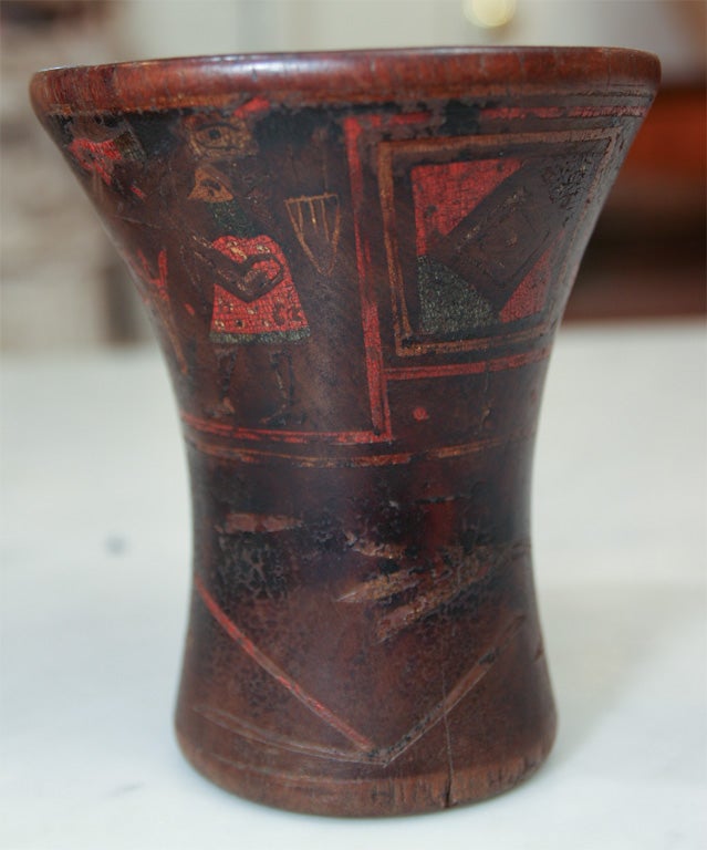 PERUVIAN COLONIAL WOOD KERO at 1stDibs