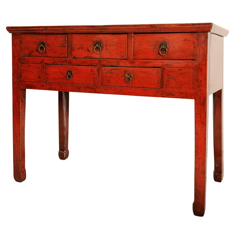 RED LACQUER TABLE at 1stDibs