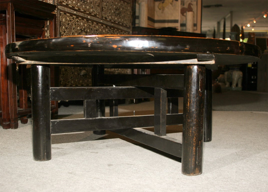 Antique Japanese Chinese made round lacquer coffee table at 1stDibs