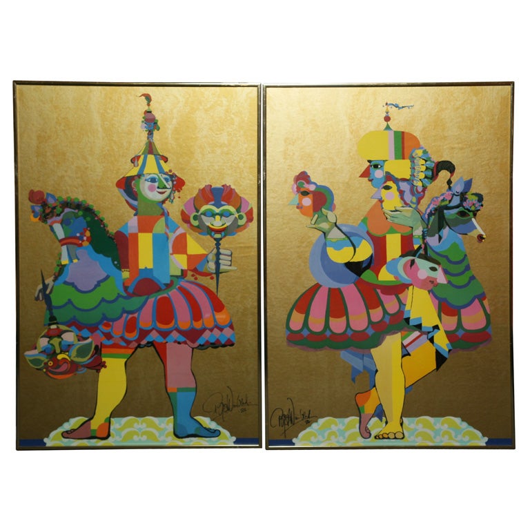 Vibrant Bjorn Wiinblad Prints Signed at 1stDibs