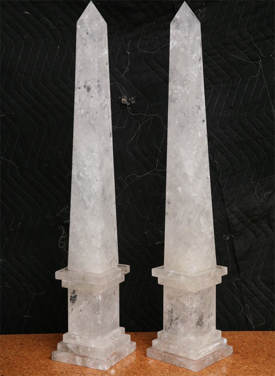 Pair of Monumental Rock Crystal Obelisks For Sale at 1stDibs ...