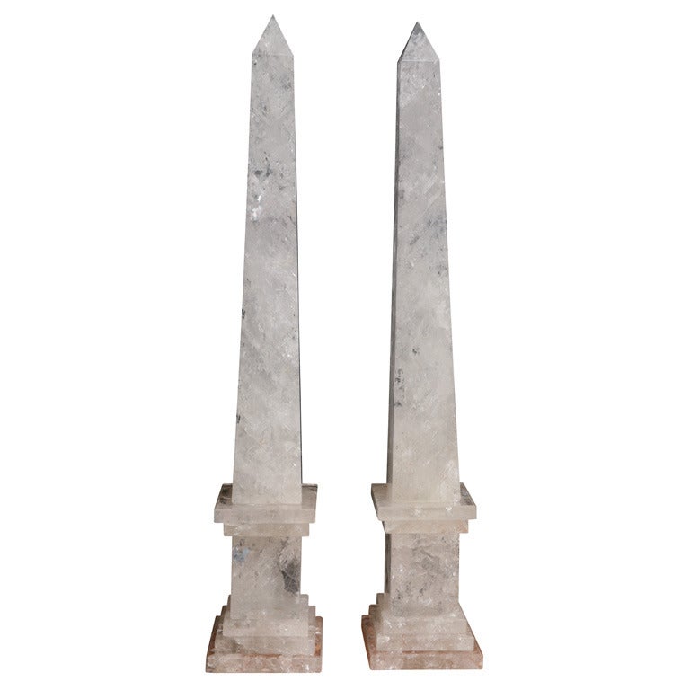 Large Modern Hand Carved and Hand Polished Rock Crystal Obelisks For ...