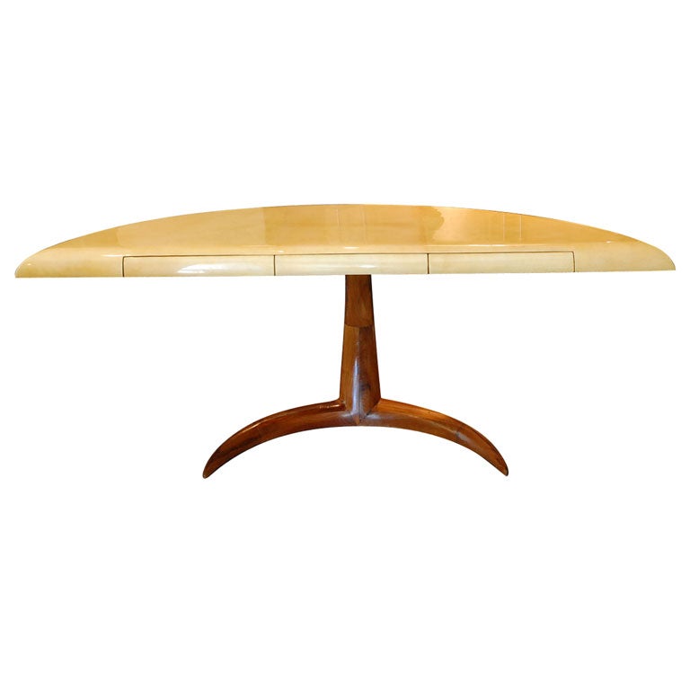 Half moon parchment desk at 1stDibs