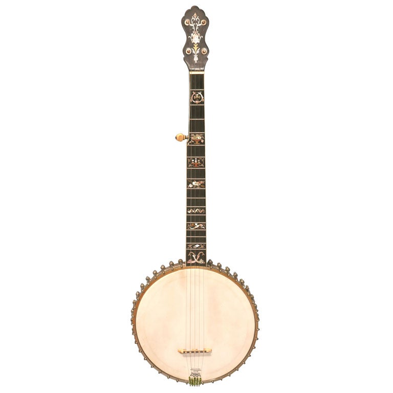 19th Century Highly Inlaid Banjo at 1stDibs