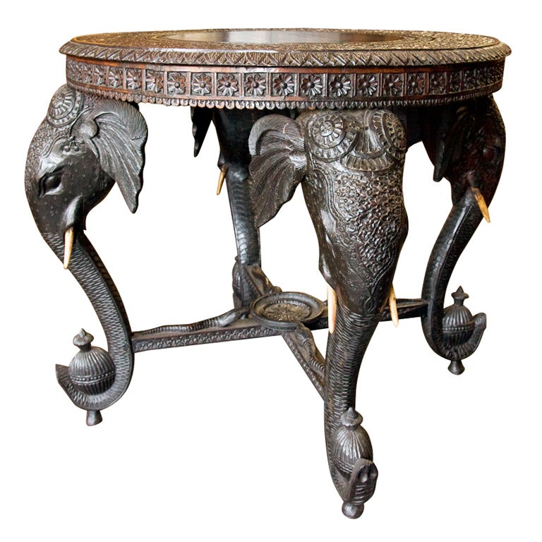 Indian Carved Table, 19th c at 1stDibs