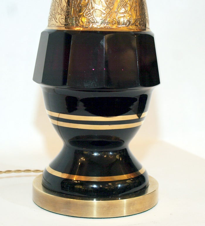 A Pair of Classical Modern Art Glass Table Lamps by Moser at 1stDibs