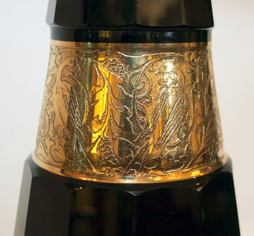 A Pair of Classical Modern Art Glass Table Lamps by Moser at 1stDibs