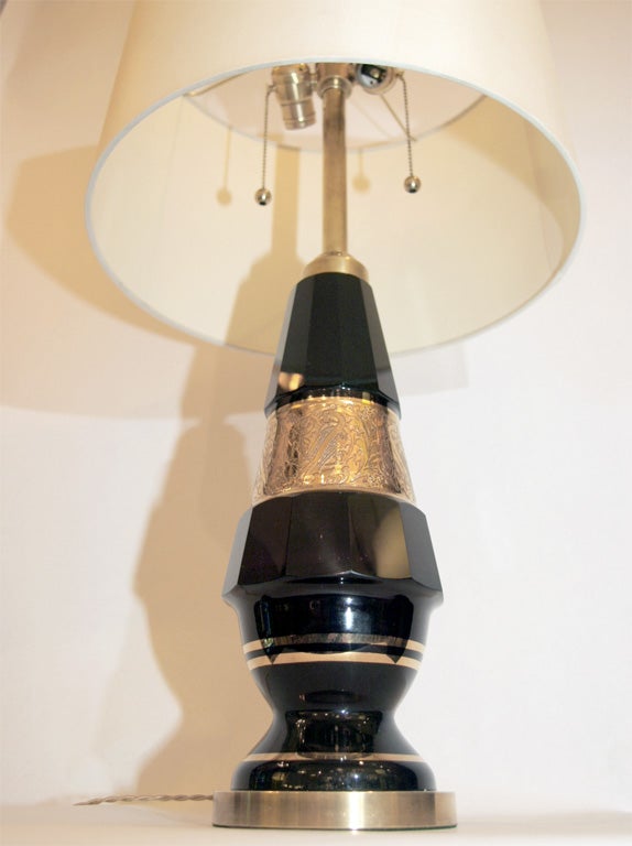 A Pair of Classical Modern Art Glass Table Lamps by Moser at 1stDibs