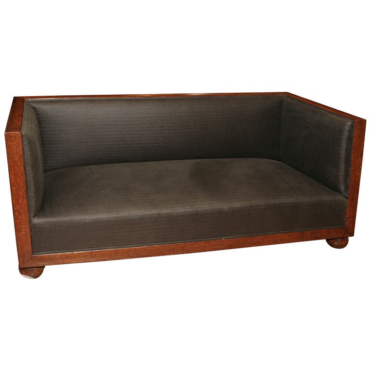 Edwardian Oak Box Sofa at 1stDibs