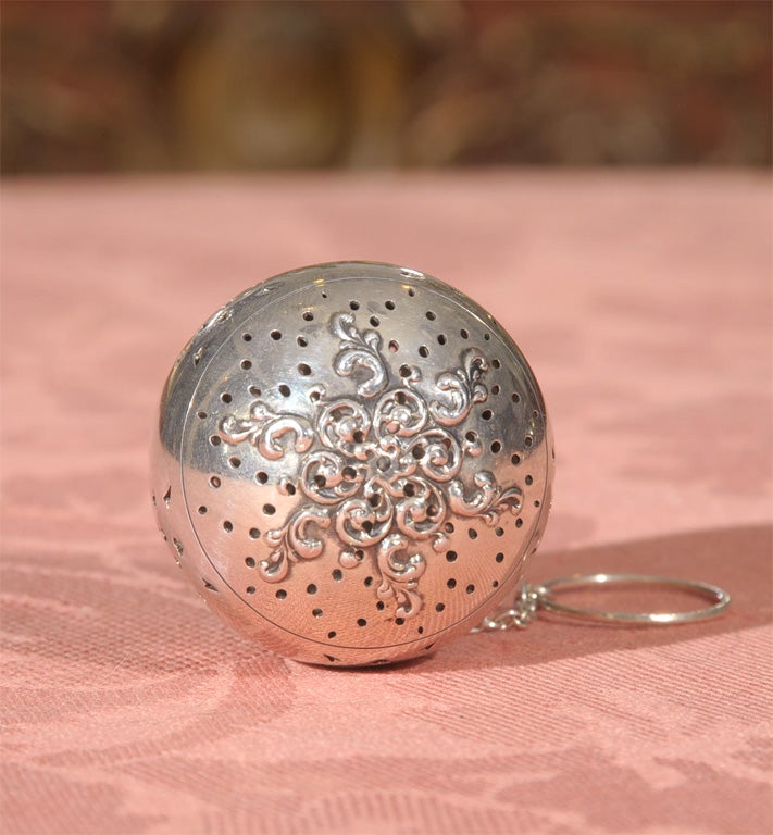 A n antique sterling tea ball made circa 1900 For Sale at 1stDibs