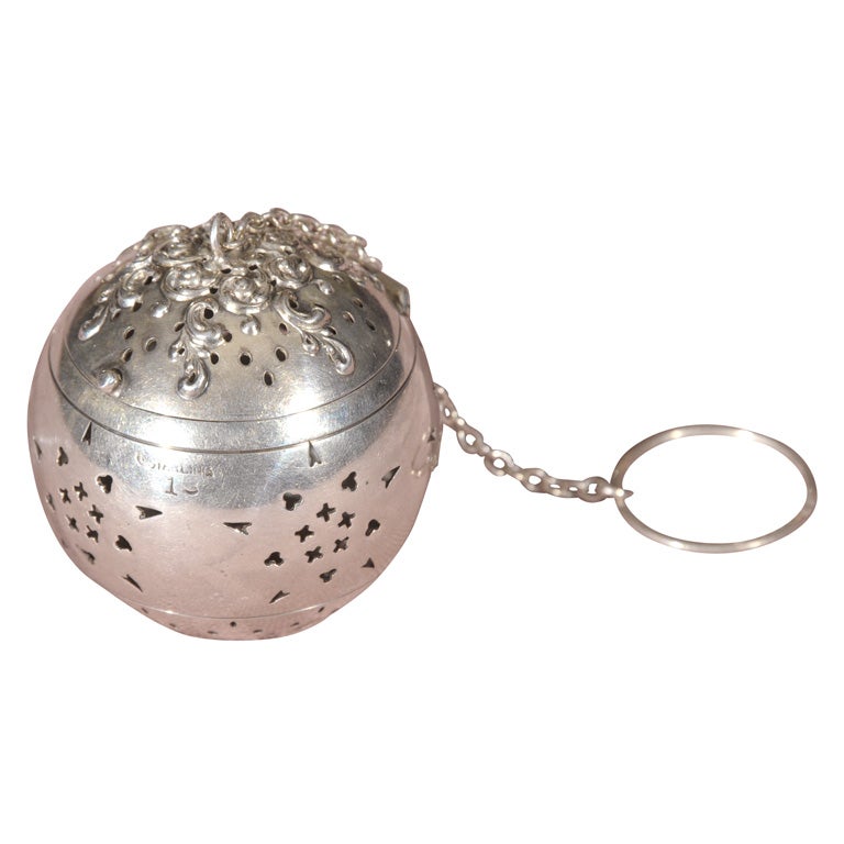 A n antique sterling tea ball made circa 1900 For Sale at 1stDibs