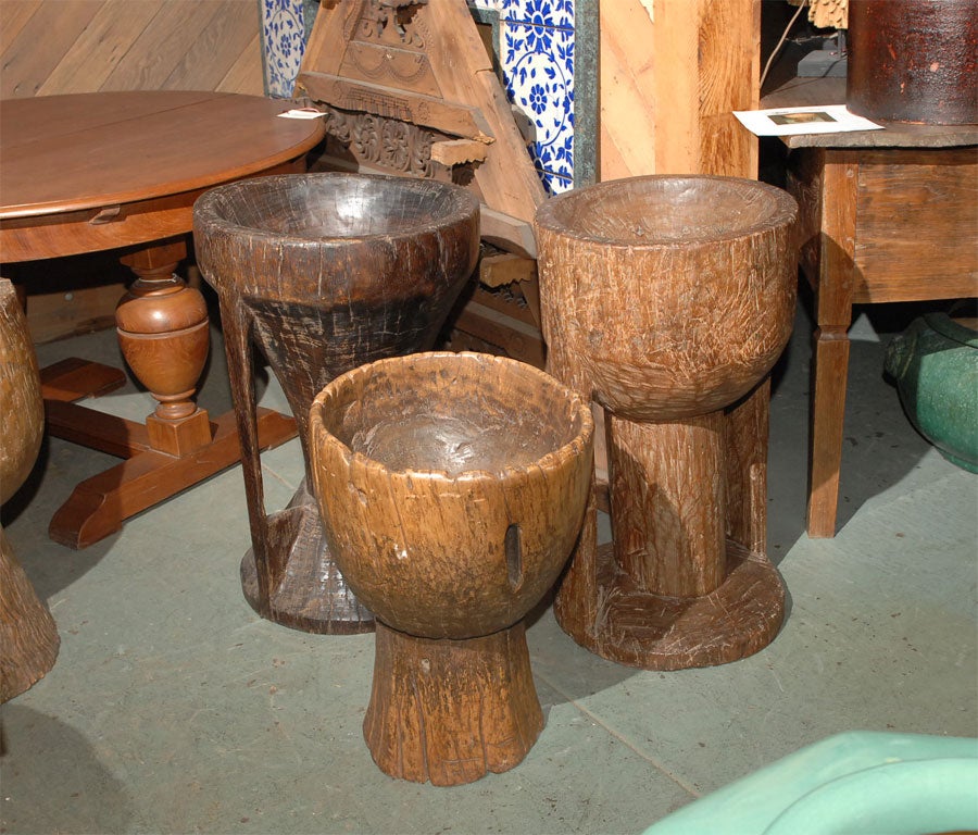 Teak Rice Flour Grinders (ref# from left to right EZ36,4145b,K7) at 1stDibs