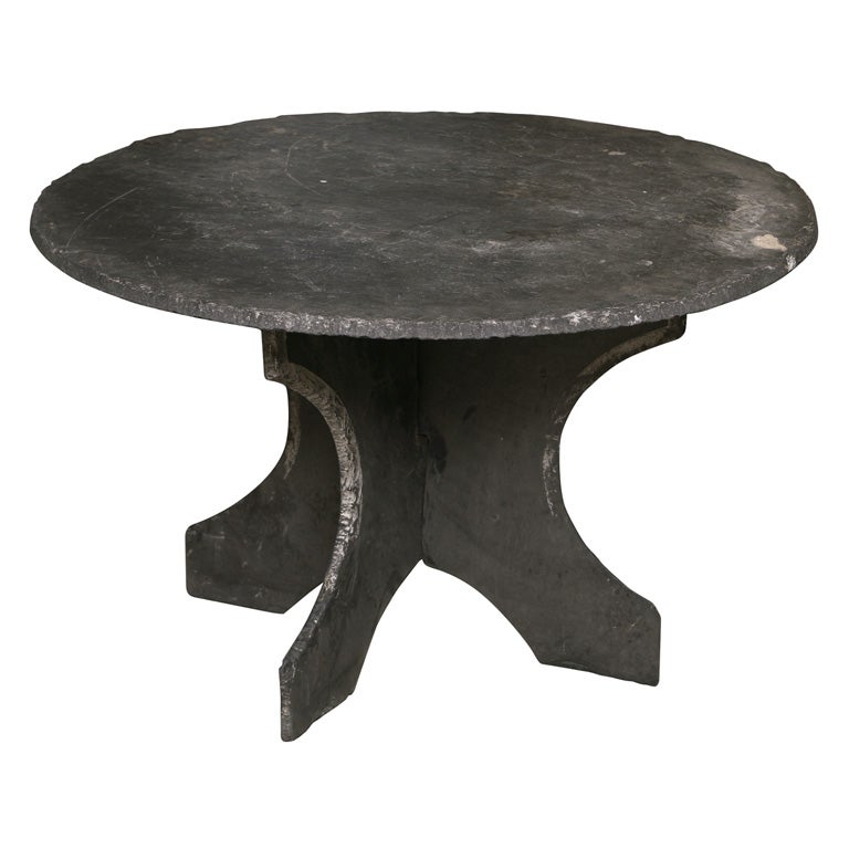 Round Slate Table at 1stDibs