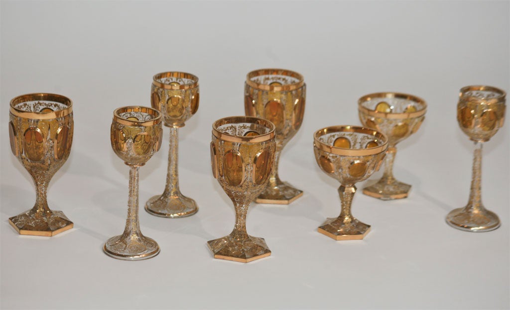 19th Century Moser Stemware Service for 12-36 Pieces at 1stDibs