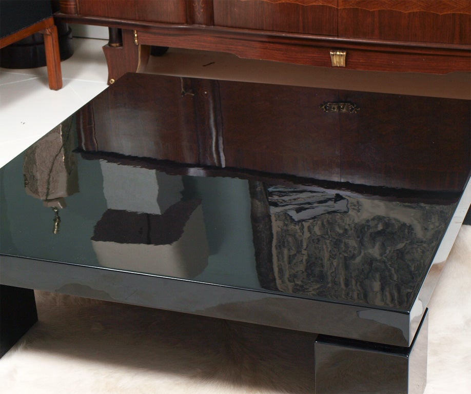 Low Black Lacquer Coffee Table at 1stDibs