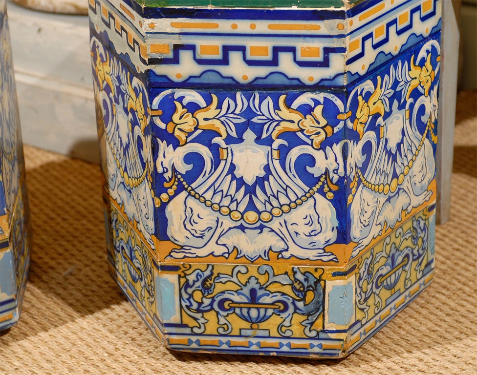 Pair of Tile Planters at 1stDibs