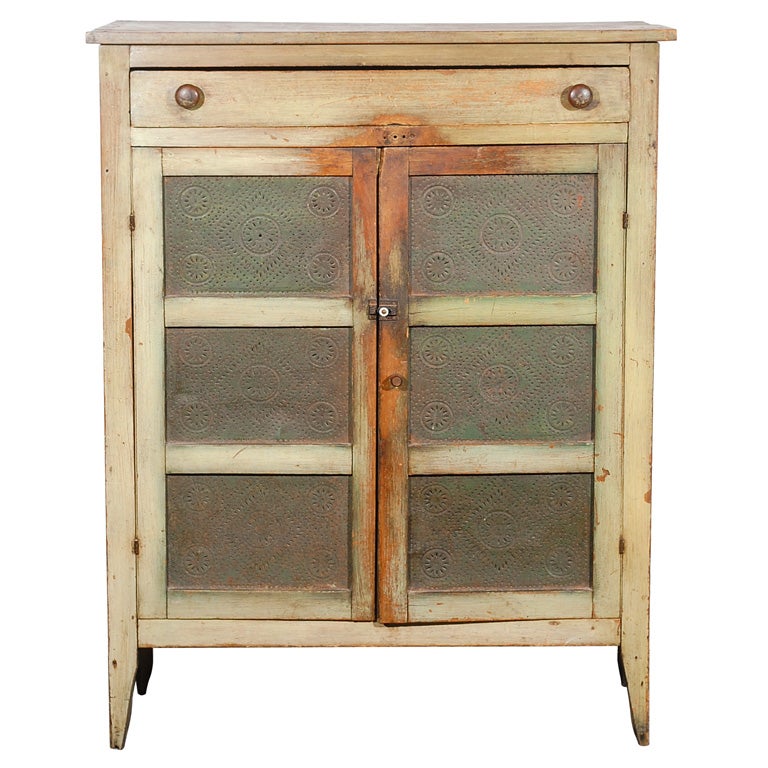 19th Century Original Sage Green Pie Safe from Pennsylvania For Sale at ...