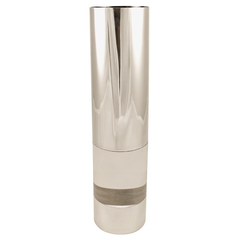 Sterling Silver and Lucite Vase by Gucci at 1stDibs