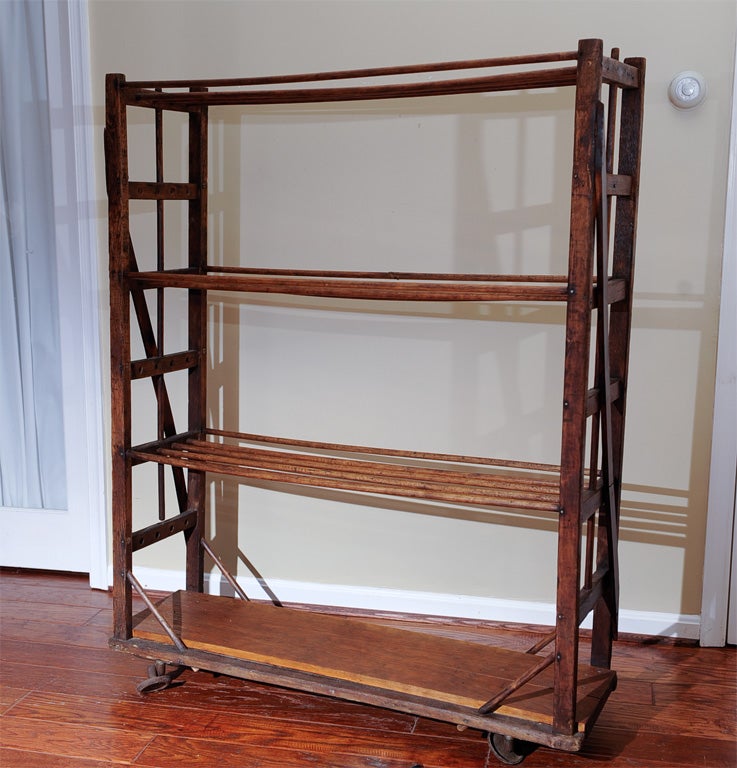 Early Oak Industrial Drying Rack For Sale at 1stDibs