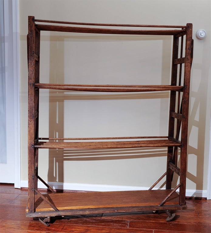 Early Oak Industrial Drying Rack For Sale at 1stDibs