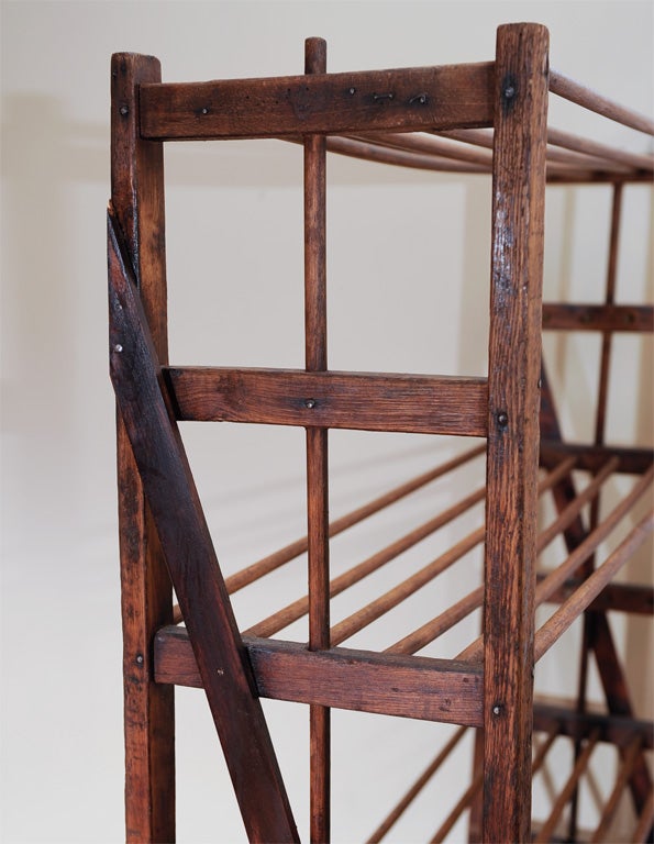 Early Oak Industrial Drying Rack For Sale at 1stDibs