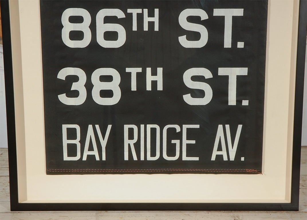 Framed New York Subway Train Destination Sign at 1stDibs