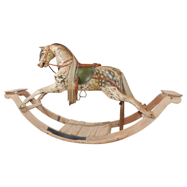 Very Large Scale Painted Rocking Horse at 1stDibs