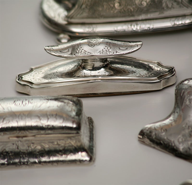 14 Piece Gorham Sterling Silver Desk Set at 1stDibs