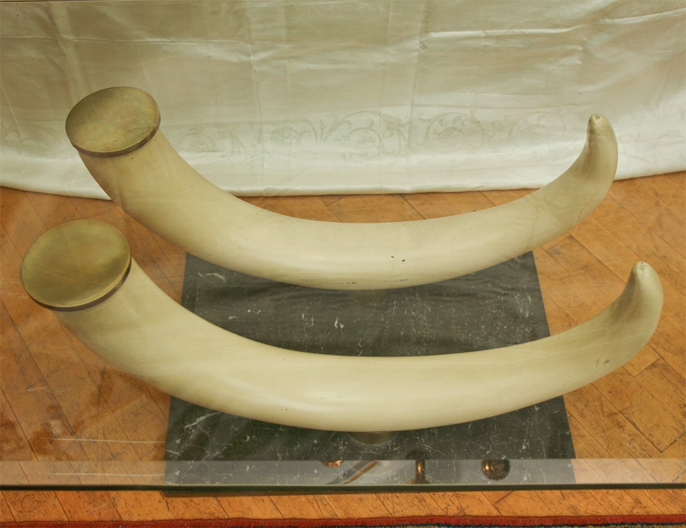 Faux Ivory Tusk coffee table For Sale at 1stDibs